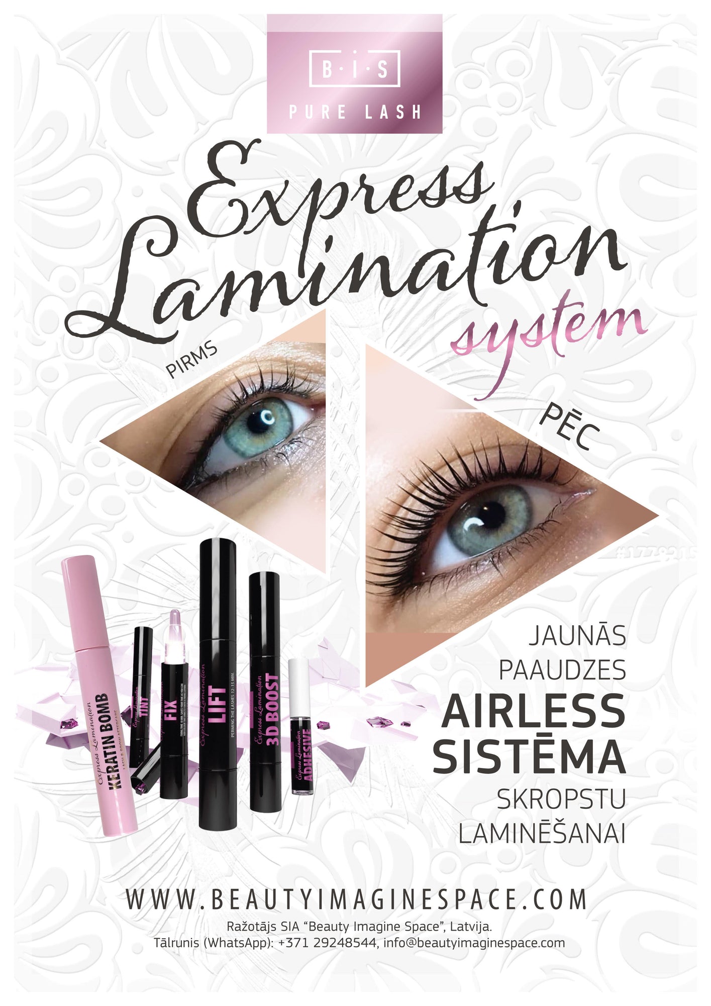BIS Pure Lash Express skropstu & uzacu laminēšanas FIX, solis 2 ...